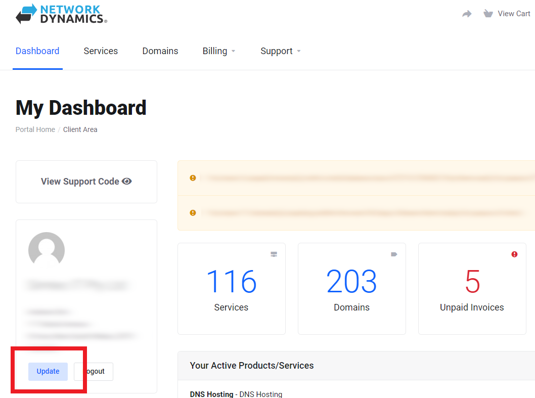 How to change your default billing method - Network Dynamics